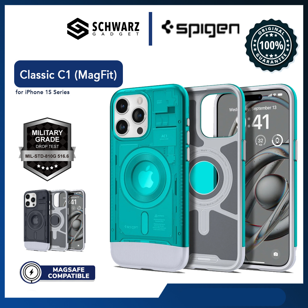 Jual Spigen Classic C1 (MagFit) Case iPhone 15 Pro Max Plus Magsafe Protective Casing Original ...