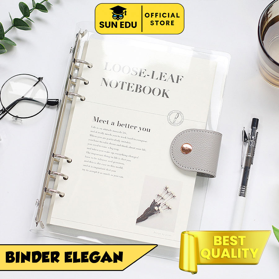 Jual Elegant Binder A5 Transparan Binder with Clip Note Book Loose Leaf ...