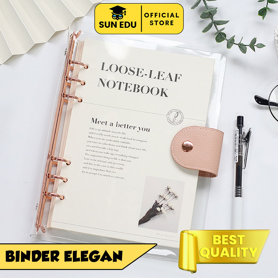 Jual Elegant Binder A5 Transparan Binder with Clip Note Book Loose Leaf ...