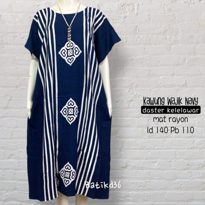 Jual Daster ct rayon tebal motif klasik biru navy putih murah etnik ...