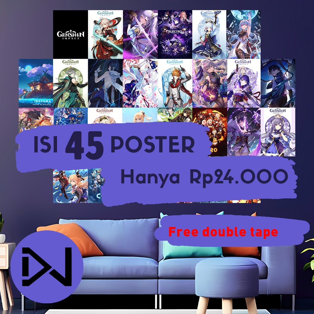 Jual POSTER GENSHIN IMPACT ISI 45pcs | DELUSIONWALL | POSTER DINDING GAME | POSTER ART PAPER ...