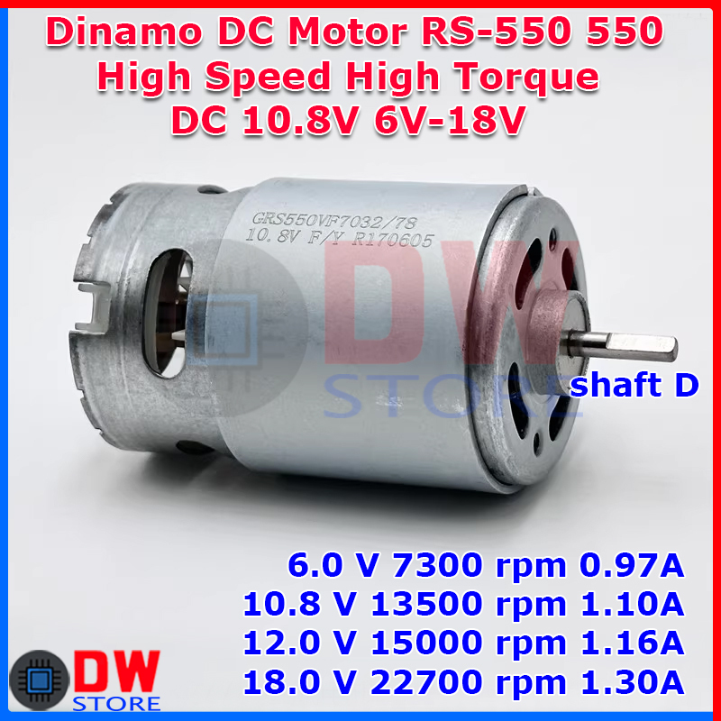 Jual Dinamo DC Motor RS550 6V 7.2V 12V 18V 24V High Speed Torque RS-550 550 | Shopee Indonesia