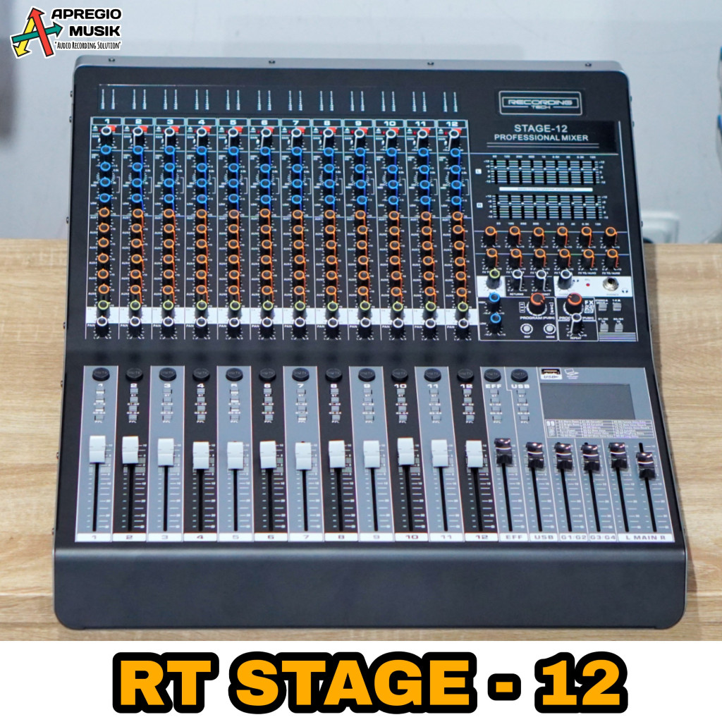 Jual RECORDING TECH STAGE12 12 Channel Professional Audio Mixer USB ...