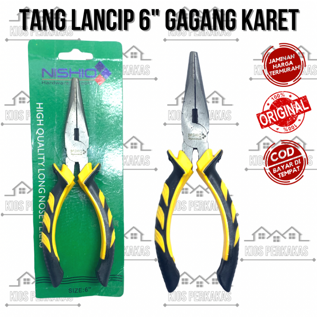 Jual Tang Lancip Cucut/Tang Potong 6in/Tang Kombinasi Long Nose Pliers ...
