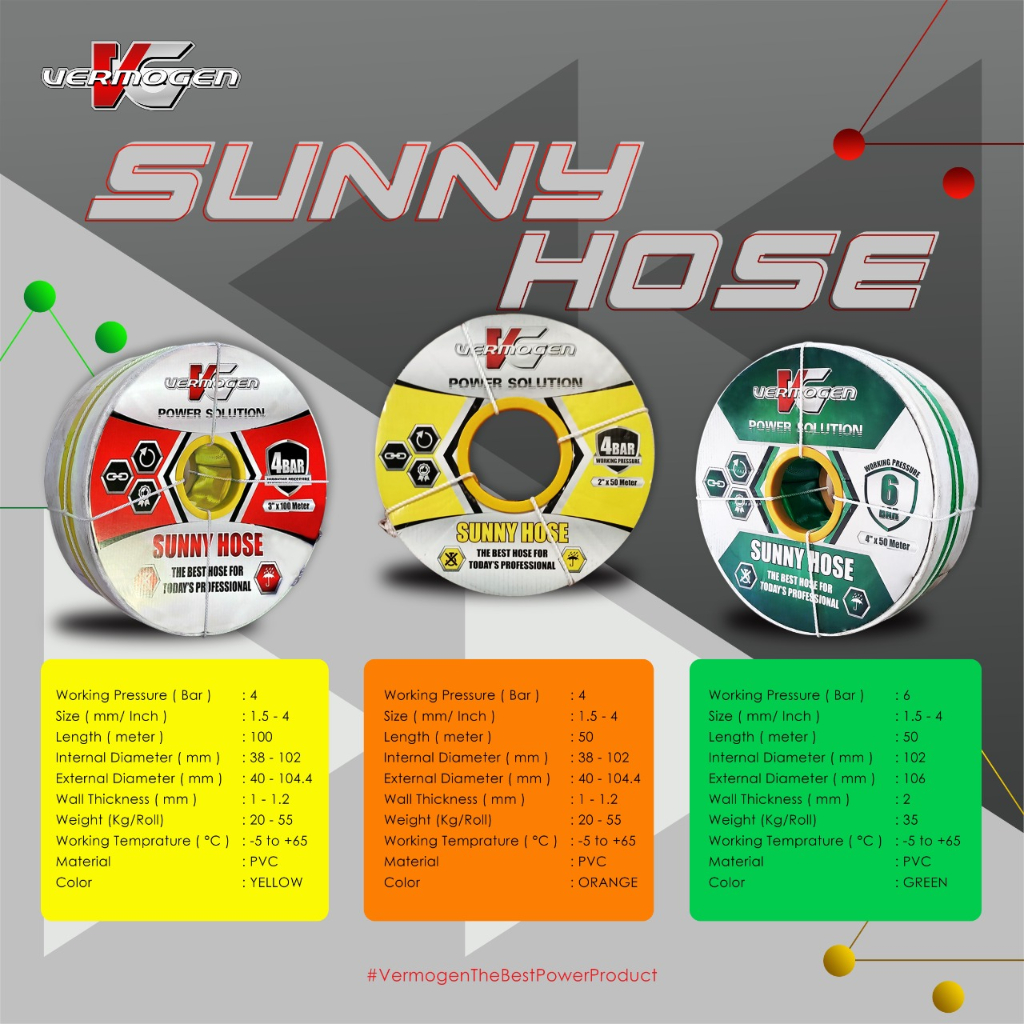 Jual VERMOGEN SUNNY HOSE 2INCH 50MTR 4BAR SELANG POMPA SELANG TERPAL ...
