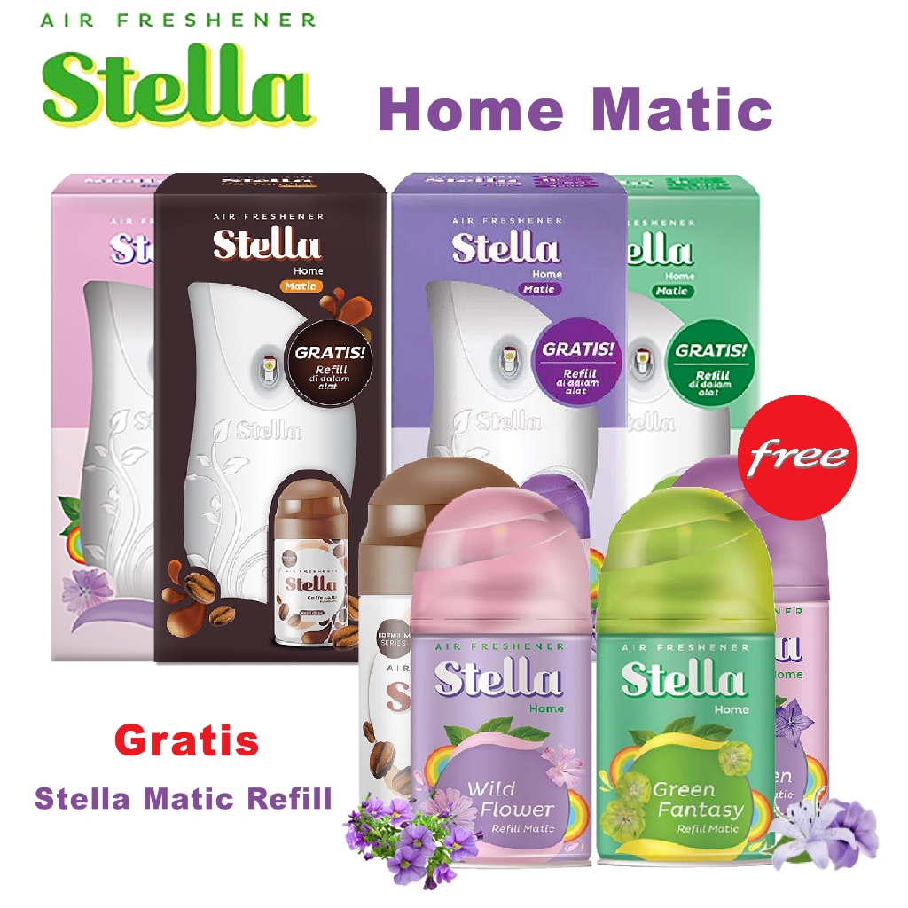 Jual Bisa COD Stella Matic Air Freshener Alat + Refil 225 ml + Baterai ...