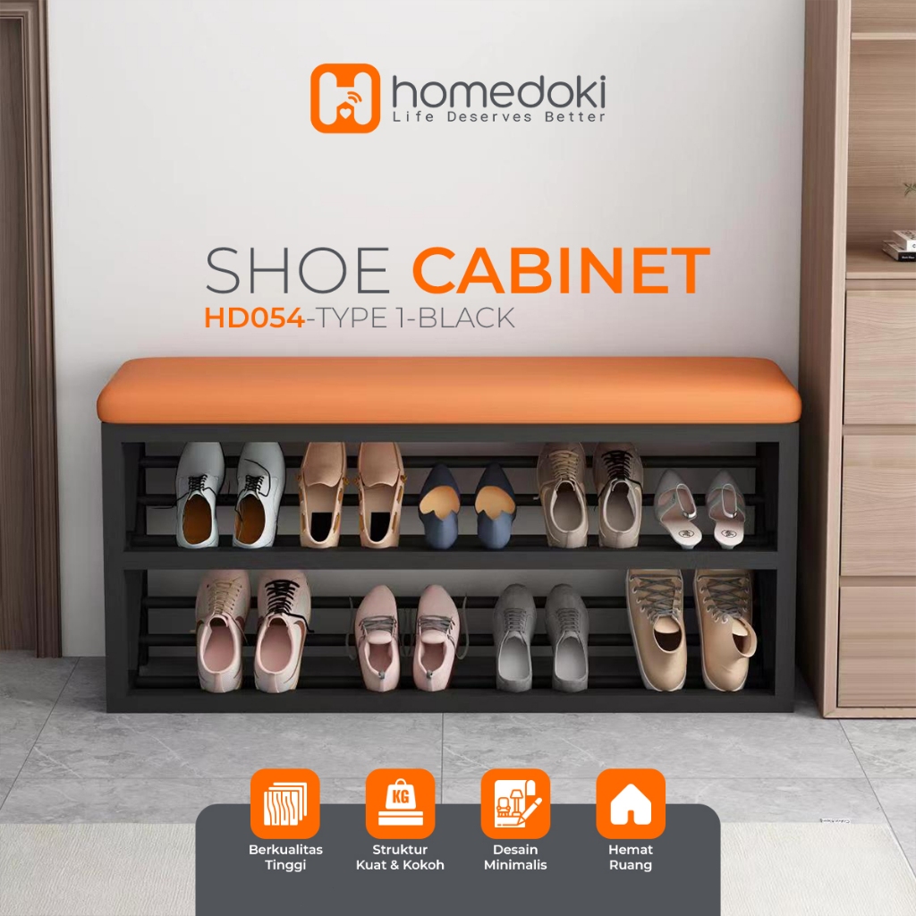 Jual Homedoki Rak Sepatu Kursi/Tempat Sepatu/Rak Sepatu Susun Tertutup ...