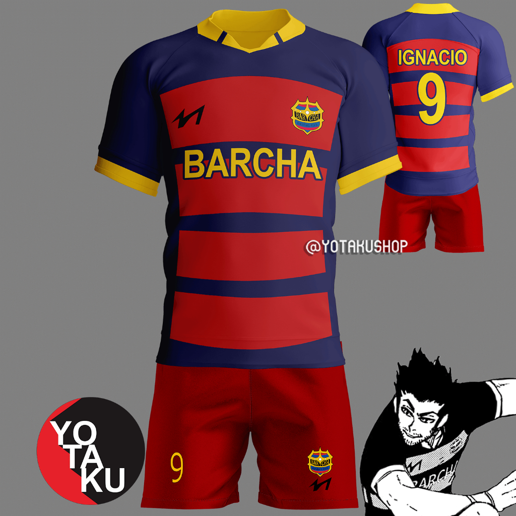 Jual Jersey Anime Cosplay Blue Lock FC BARCHA 9 Ignacio Full Set ...