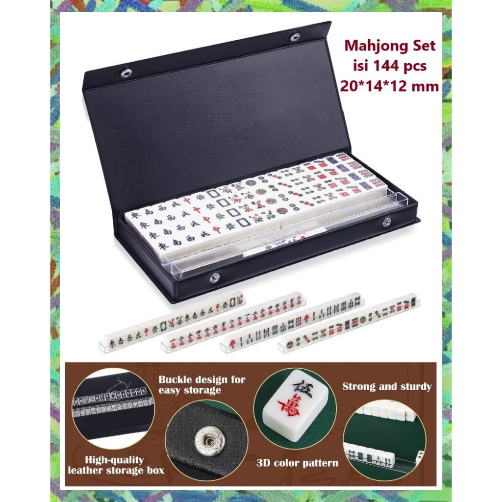 Jual Set Mahjong Acrylic Material Batu Mahyong + Ruler 037 | Shopee ...