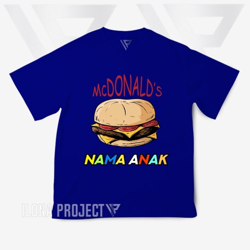 Jual Baju Kaos Anak Custom Gambar MCD Burger King Unisex Free Cetak ...