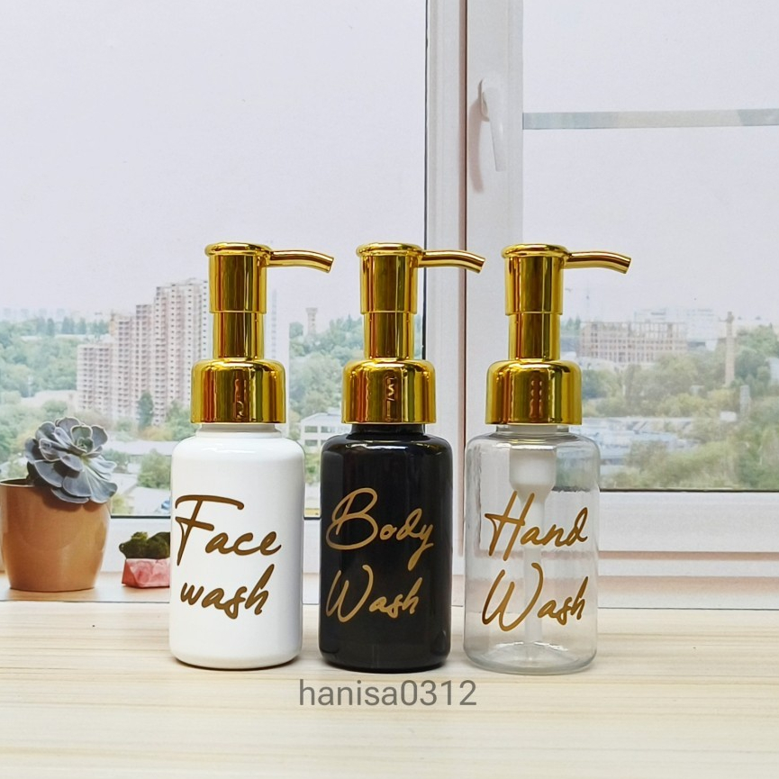Jual Botol Sabun Cair Aesthetic Lucu 60ml Hitam Luxury Gold / Botol ...