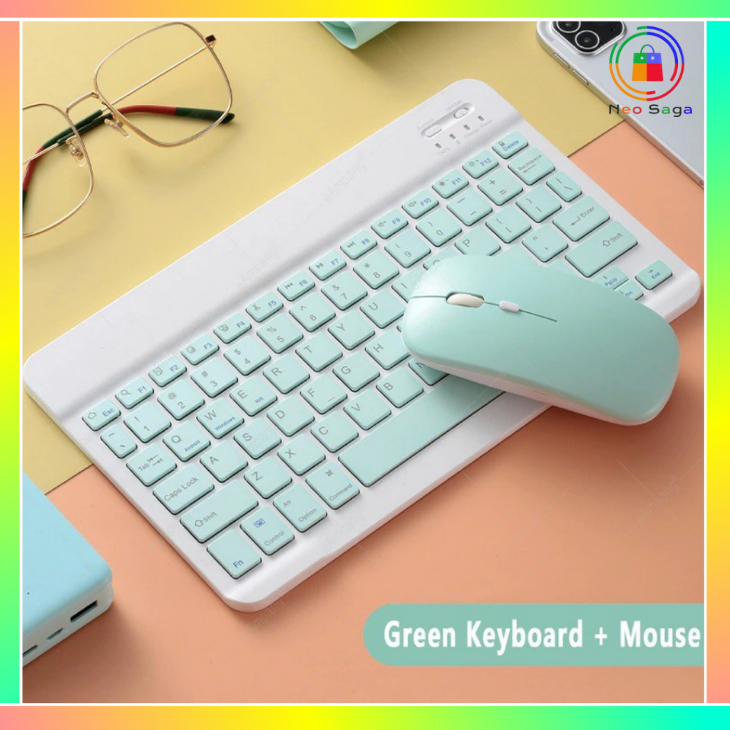 Jual Keyboard Mouse Macaron Color Set Wireless Bluetooth Keyboard ...