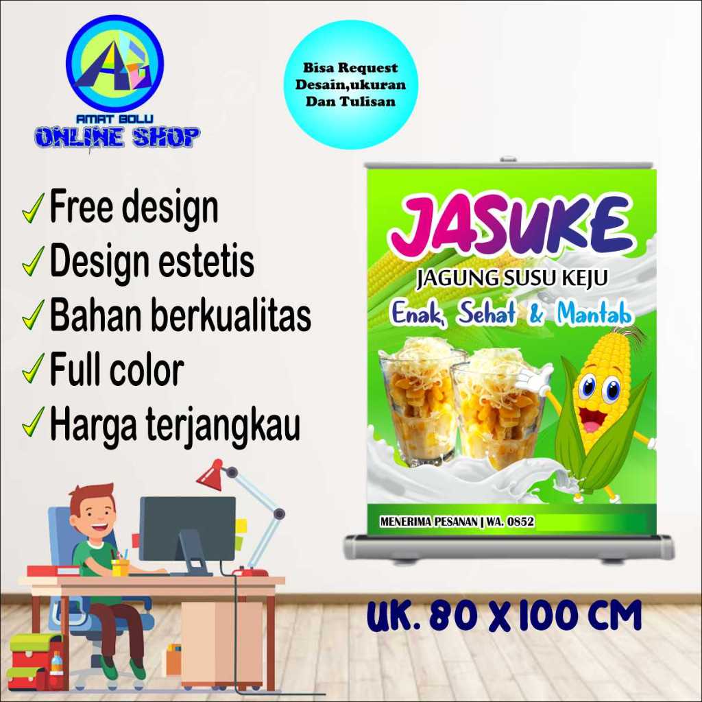Jual MMT,SPANDUK JASUKE UKURAN 80X100 BISA REQUEST | Shopee Indonesia