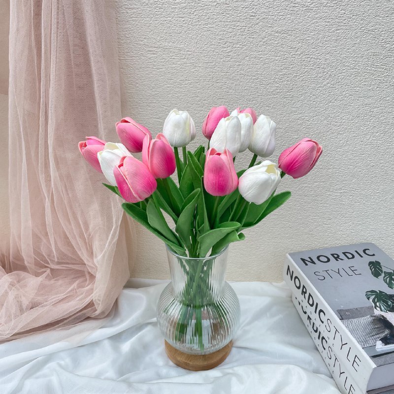 Jual Satu set hiasan bunga tulip dan vas | bahan latex | bunga ...