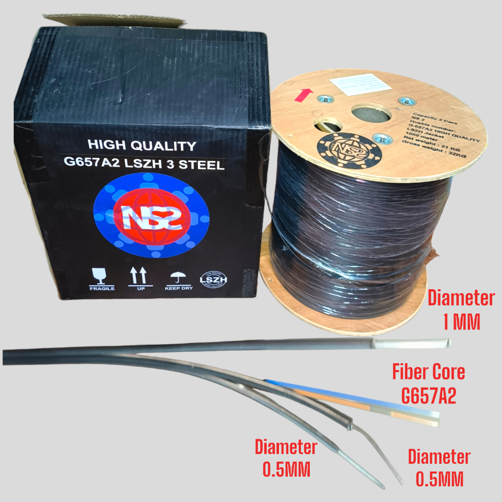 Jual dropcore 1 core 3 seling NS2 high quality fiber optic / kabel fo ...