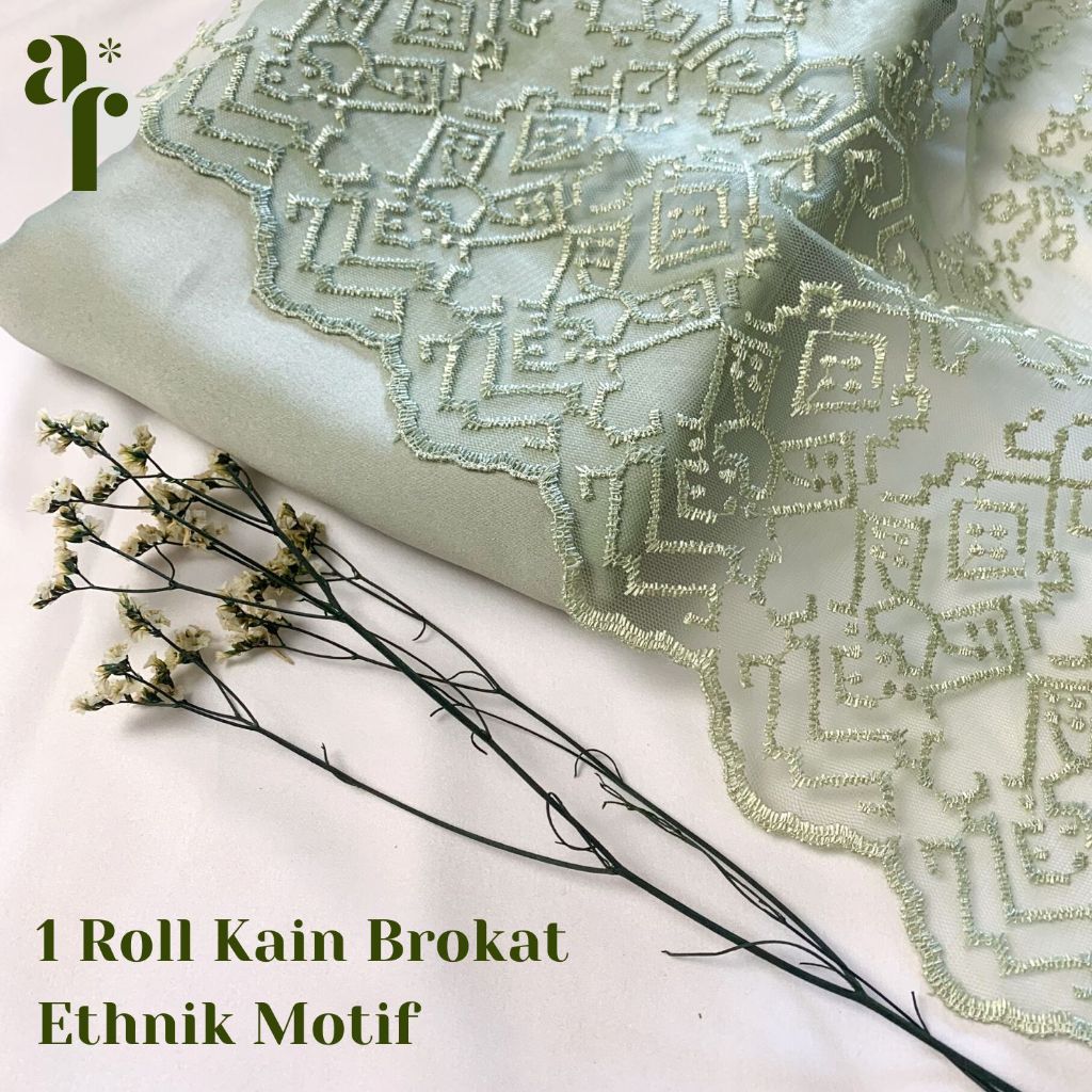 Jual 1 ROL Kain Brukat Premium Ethnik Motif / Brokat Tile Prancis ...