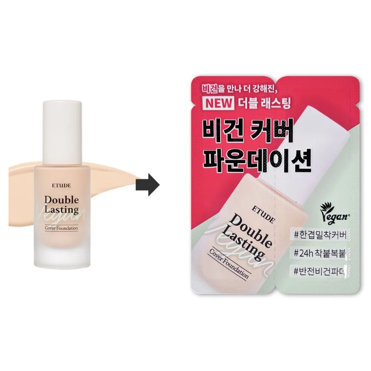 Jual Etude - Double Lasting Vegan Cover Foundation Sample 1ml SPF32 ...