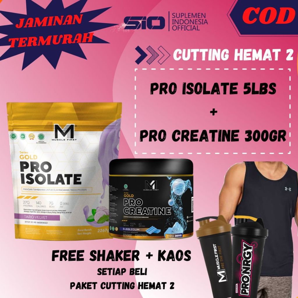 Jual (BESAR) PAKET HEMAT CUTTING PRO ISOLATE 5LBS + PRO CREATINE 360GR ...