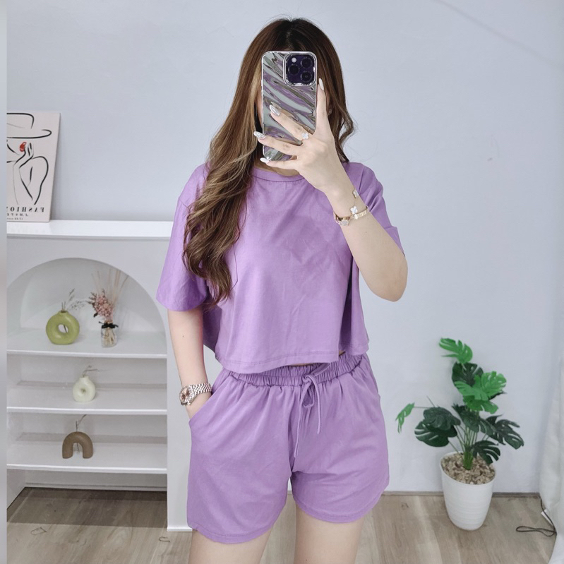 Jual One Set Crop | Setelan Wanita Crop Top | Ladies Collection ...