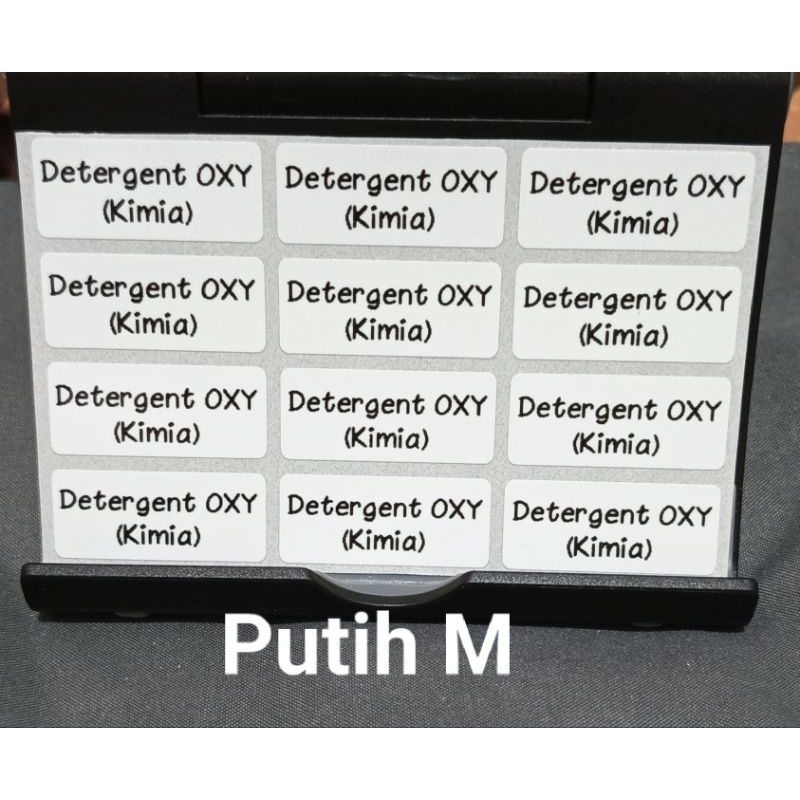 Jual Stiker Label Waterproof Detergent OXY (Kimia) size M isi 12 pcs ...