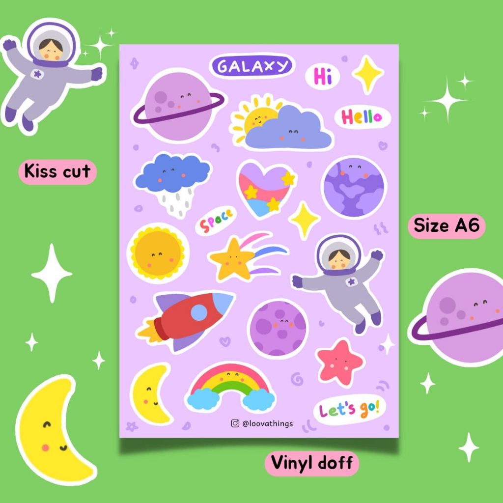 Jual STIKER MOTIF GALAKSI TEMA PLANET ASTRONOT SPACE ASTRONOMI LUCU ...