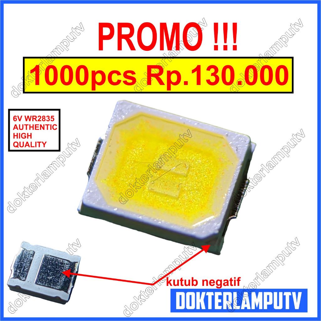 Jual 1000 BIJI LED SMD 6V 1W WR2835 PUTIH RZX SERIES UNTUK SERVIS LAMPU ...