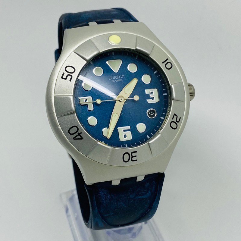 Jual Swatch Irony Scuba Aluminium Blue Dial | Shopee Indonesia
