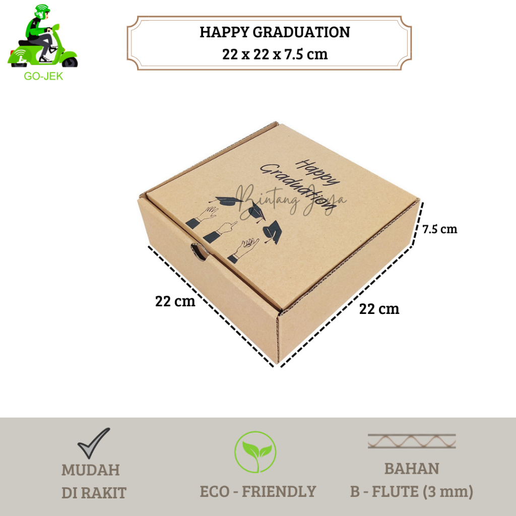 Jual BOX HAMPERS WISUDA UKURAN 22x22x7.5 cm | BOX HADIAH | KADO ...