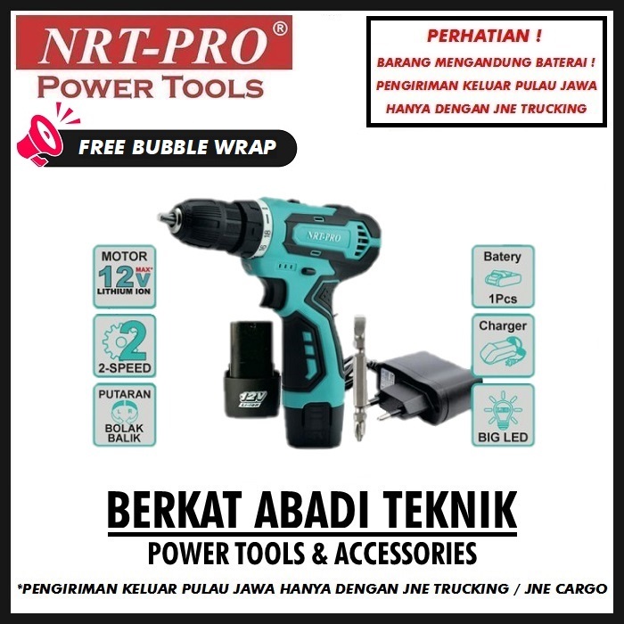 Jual NRT-PRO DC320 Mesin Bor Cordless Drill Screwdriver Baterai Batre ...