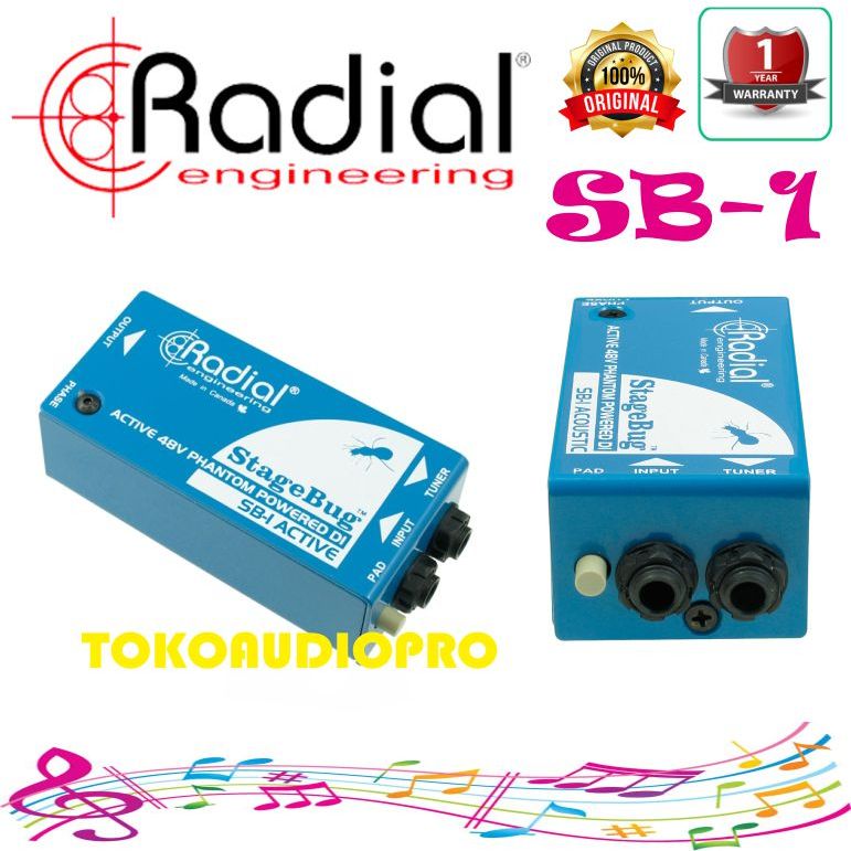 Jual Radial StageBug SB-1 1-channel Active Instrument Direct Box Radial ...
