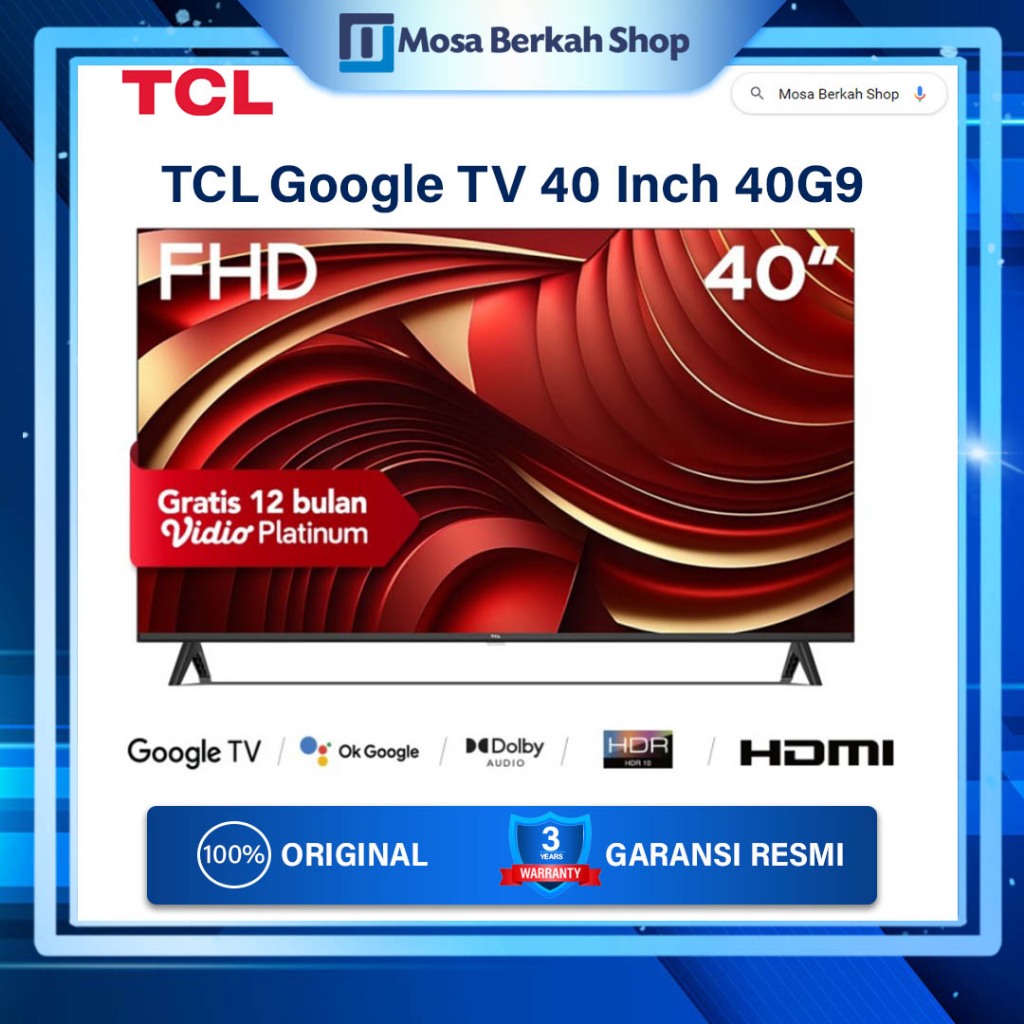 Jual TV TCL 40G9 Google TV TCL 40 inch FHD Dolby audio Garansi Resmi ...