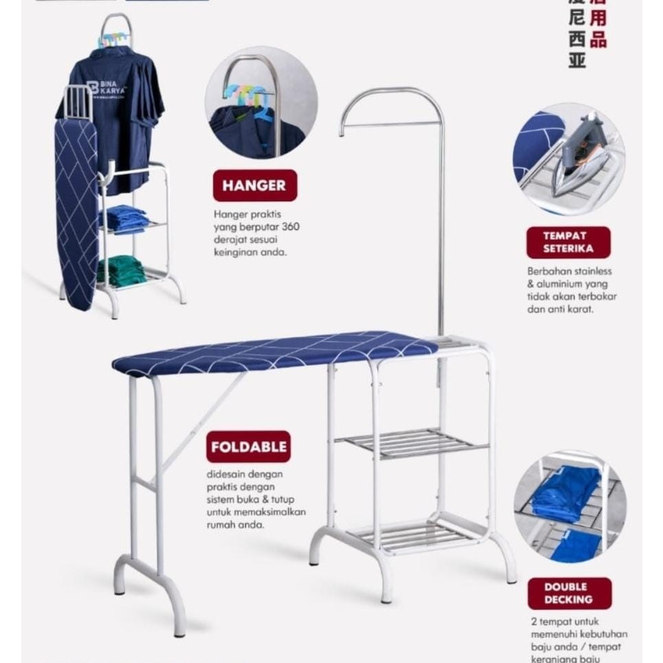 Jual Meja gosok/meja setrika/aluminium stainliss/buka tutup lipat ...