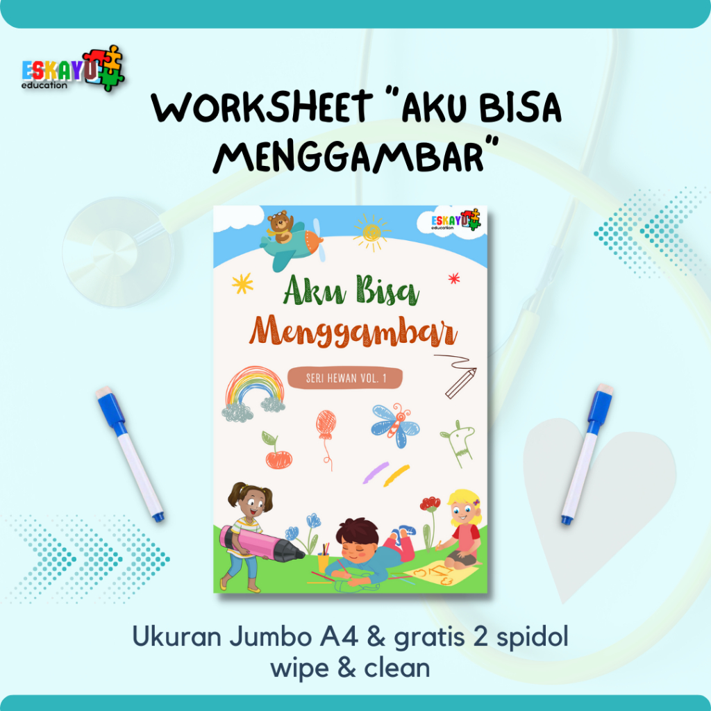 Jual WORKSHEET AKU BISA MENGGAMBAR by Eskayu / buku belajar menggambar ...