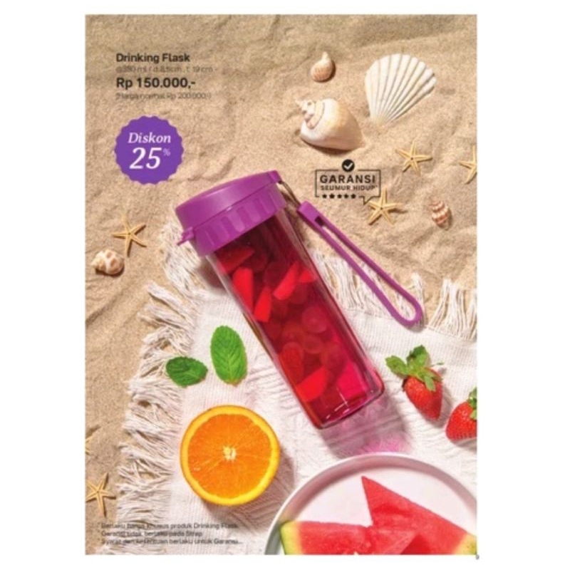 Jual drinking flask maroon tupperware ori ukuran 400ml (1 pcs) | Shopee ...