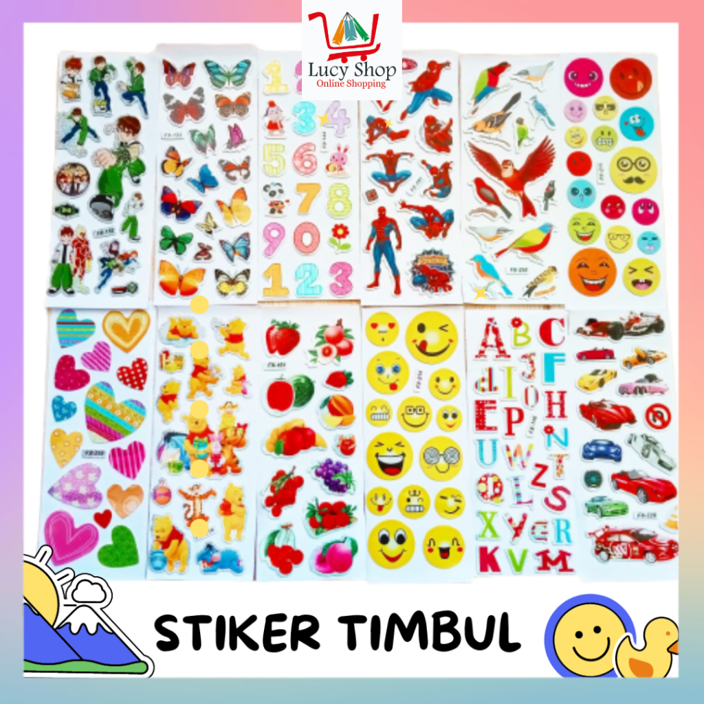 Jual Stiker Timbul Anak Karakter Random Sticker Tempelan 1 Set Murah ...