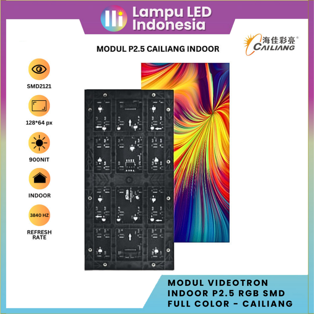 Jual MODUL VIDEOTRON INDOOR P2.5 RGB SMD FULL COLOR CAILIANG | Shopee ...