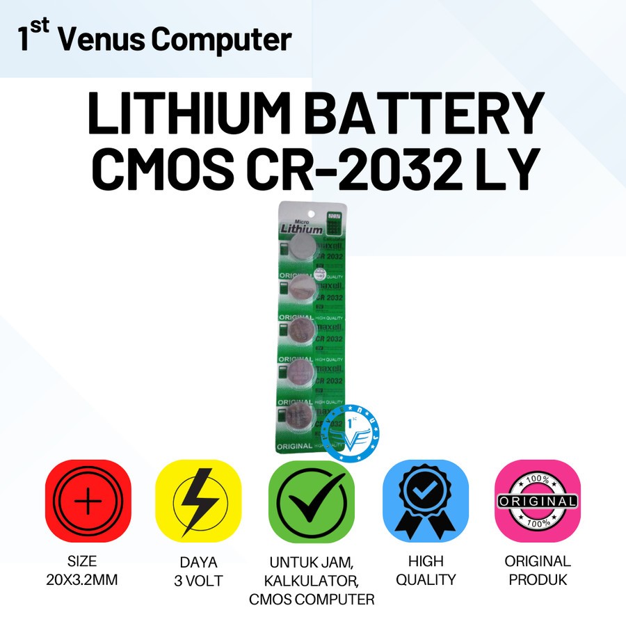 Jual BATTERY CMOS LITHIUM CR-2032 LY / BATERAI CMOS / COM04-LIT ...