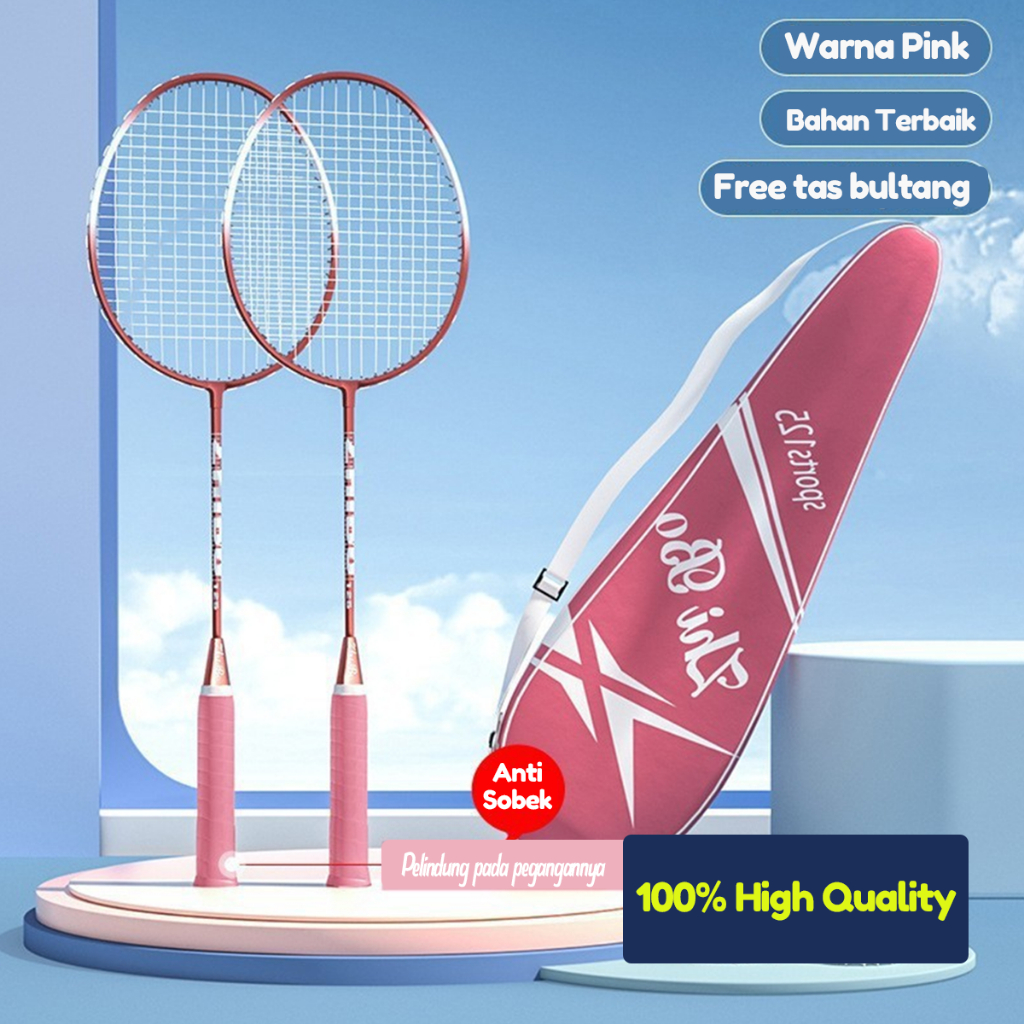 Jual Raket Bulu Tangkis Isi 2 pcs/raket badminton origin/ raket ...