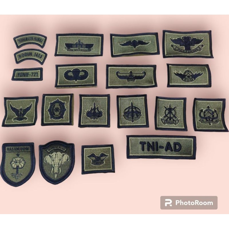 Jual ATRIBUT PDL TNI TERBARU KASAD BET BADGE LAMBANG BORDIR LOGO TNI ...