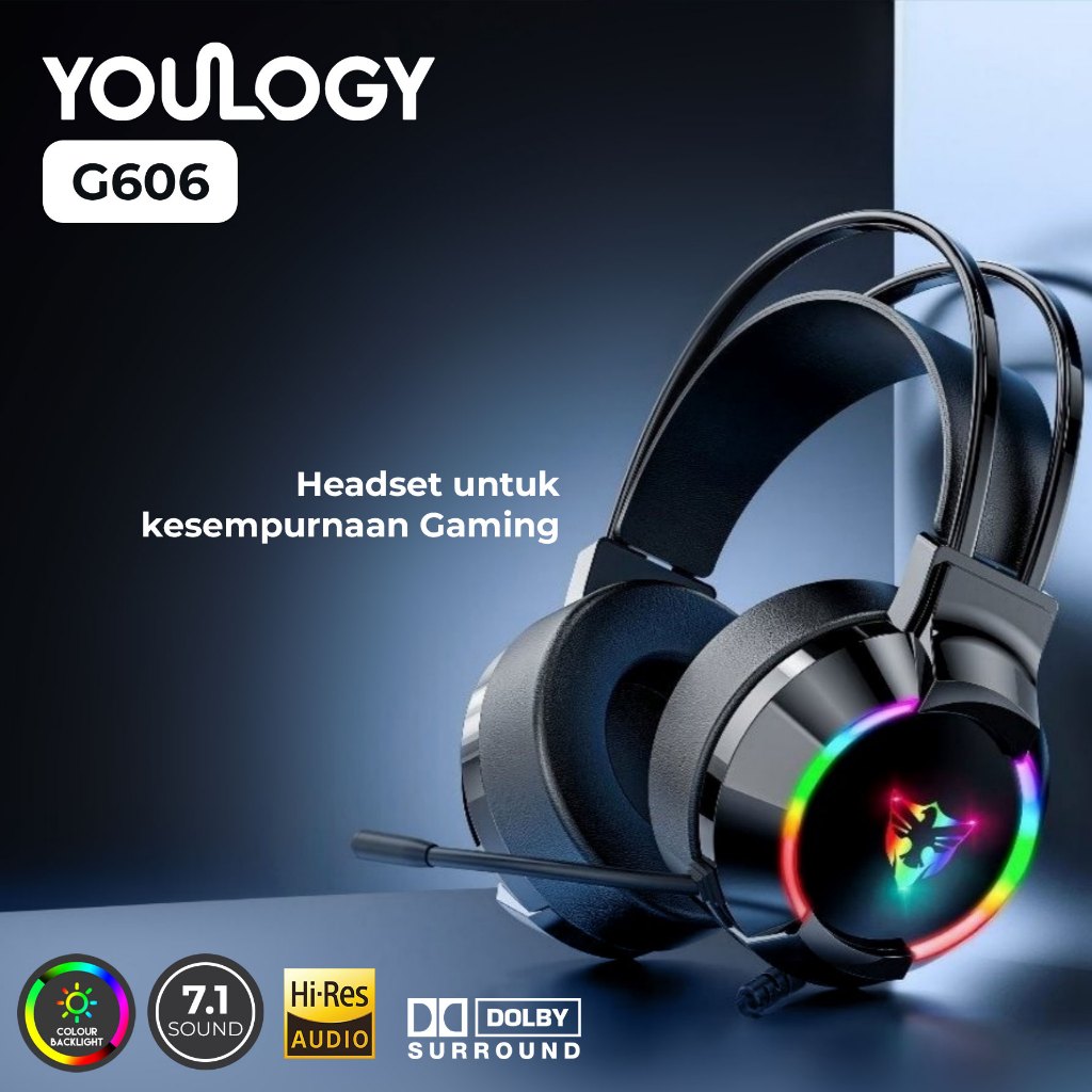 Jual Headset E-Sport Dolby surround 7.1 RGB YouLogy G606 | Shopee Indonesia