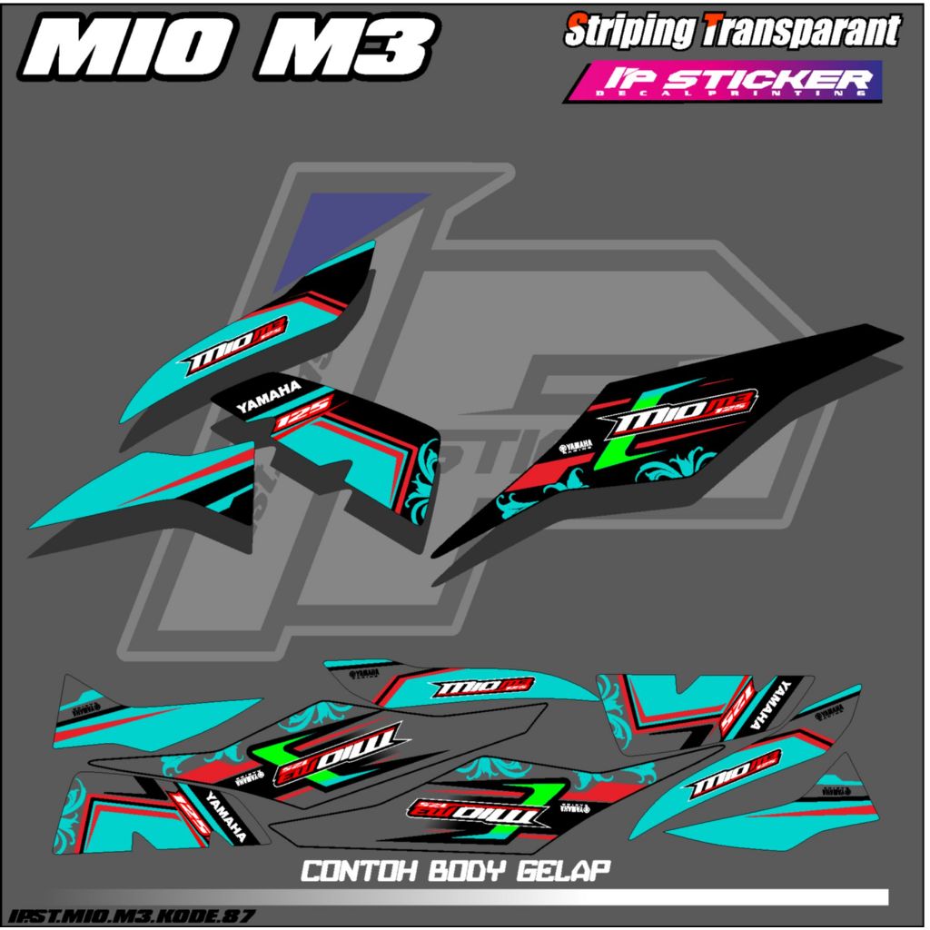 Jual MIO M3 / 125(COD) STIKER STRIPING MOTOR YAMAHA STIKER HOLOGRAM DAN ...