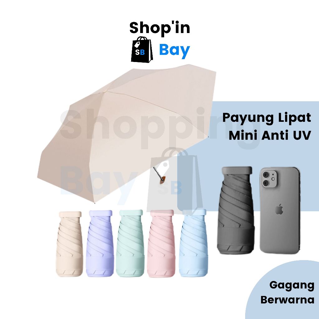 Jual Payung Lipat Mini Anti UV - Mini Pocket Umbrella - Payung Mini Anti UV Gagang Warna ...
