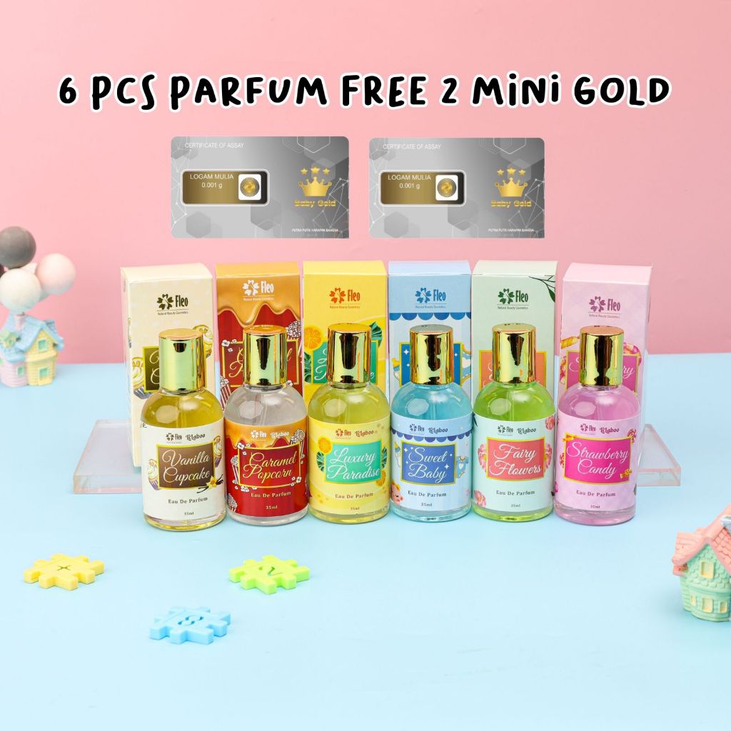 Jual [BPOM] Parfum Li Laboo Fleo 6 pcs Free 2 Mini Gold / Parfum Unisex ...