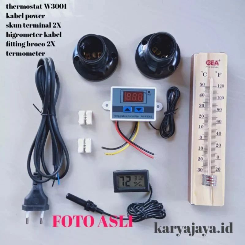 Jual paket thermostat kabel power termometer gea hygrometer skun ...