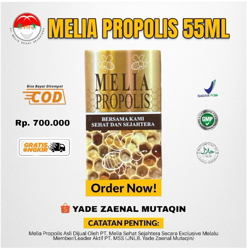 Jual Melia Propolis 55ml Asli 100% Original Dari Member Aktif PT Melia ...