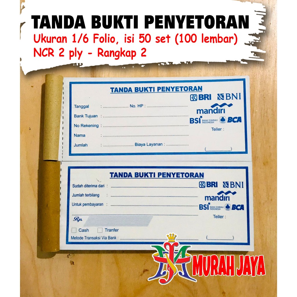 Jual NOTA TANDA BUKTI PENYETORAN MULTI BANK | KOPERASI BRILINK | NOTA ...