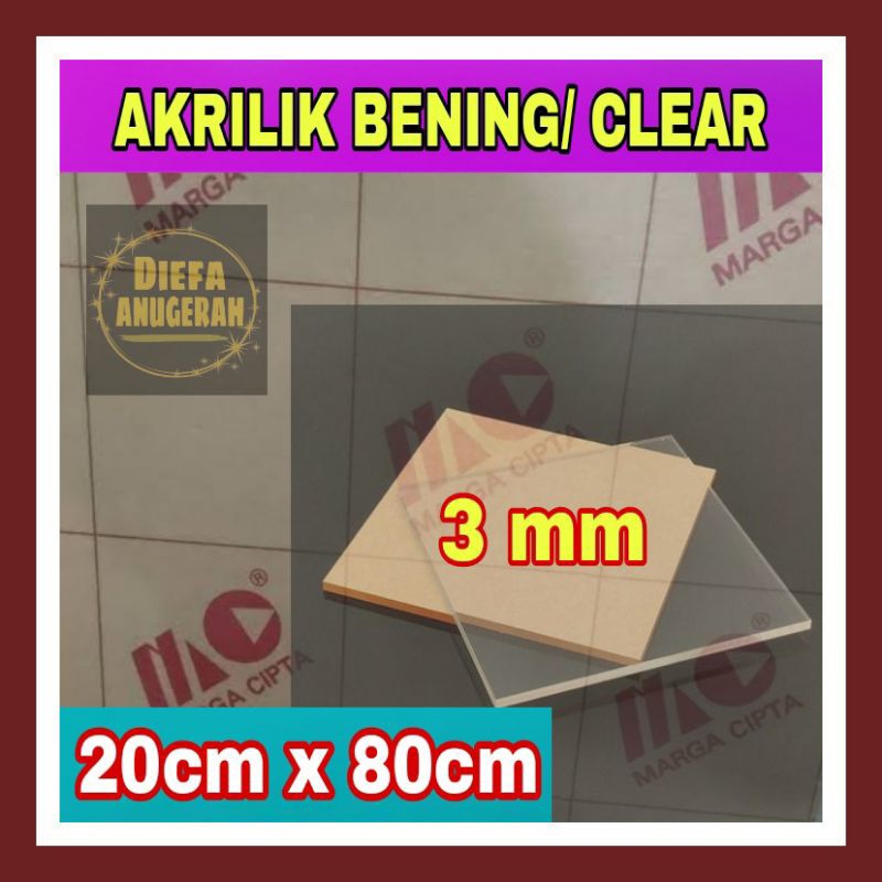 Jual Akrilik lembaran bening 3mm ukuran 20x80/Acrylic clear 3mm/Acrylic bening custom | Shopee ...