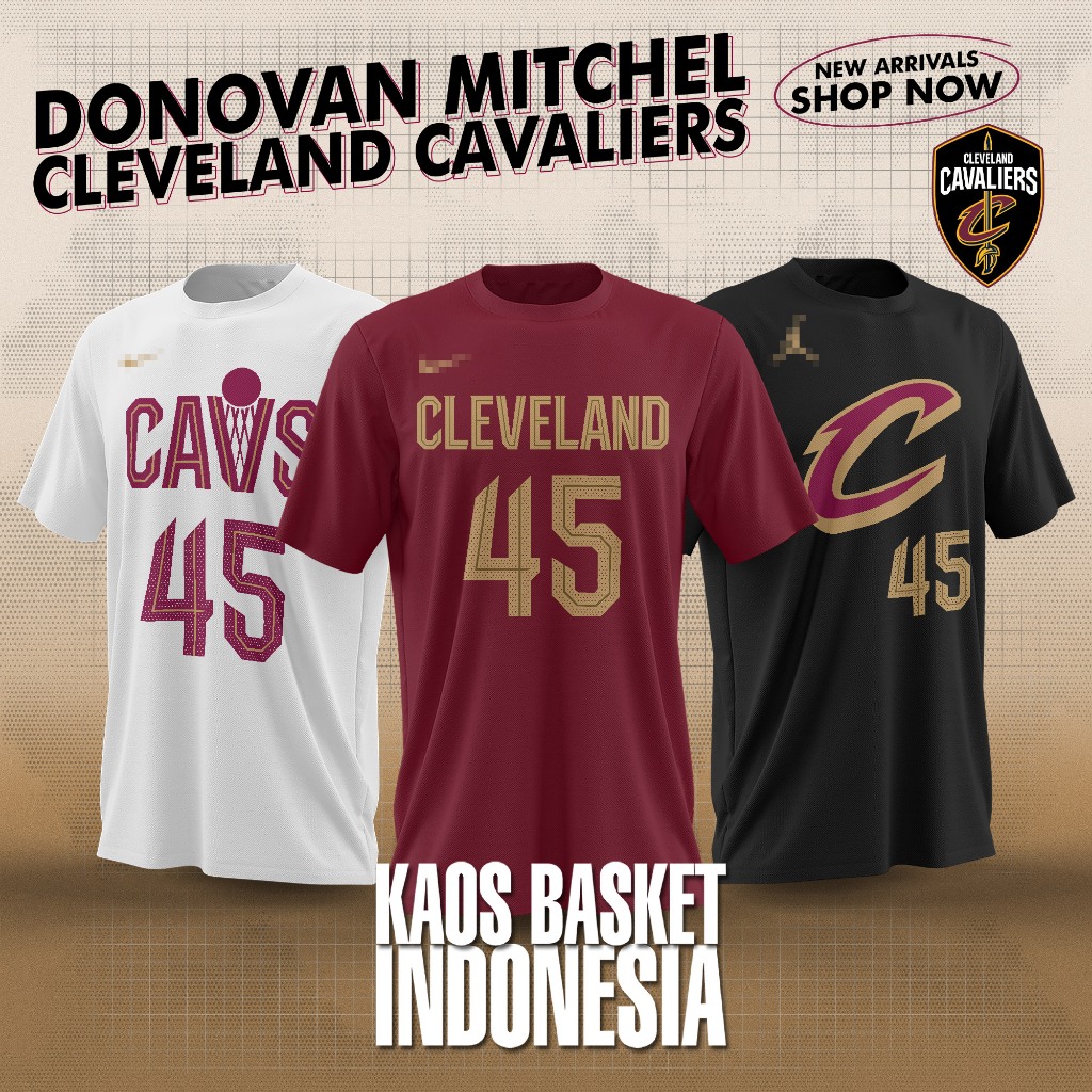 Jual Baju Basket Pria Wanita NBA T shirt basket Kaos Cleveland ...