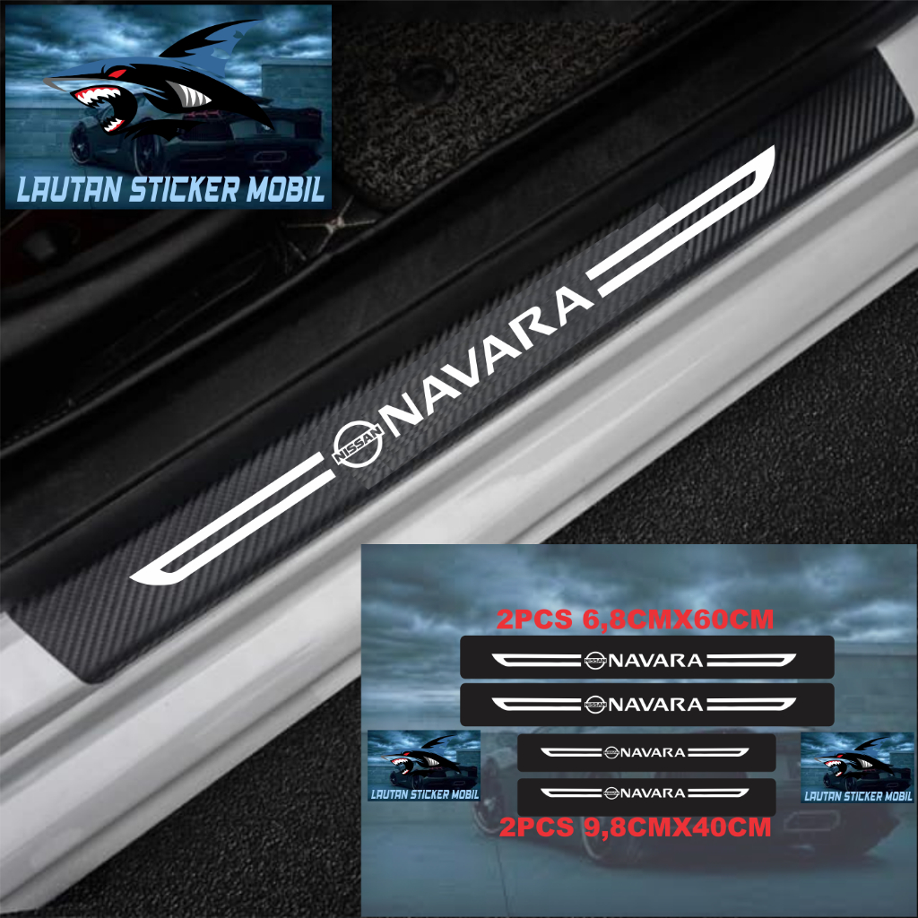 Jual 5 pcs cutting sticker sillplate bahan karbon 3d mobil navara ...