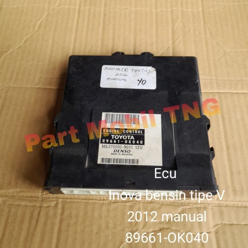 Jual Ecu Ecm Komputer Computer Toyota Inova Innova Bensin 89661-0K040 ...